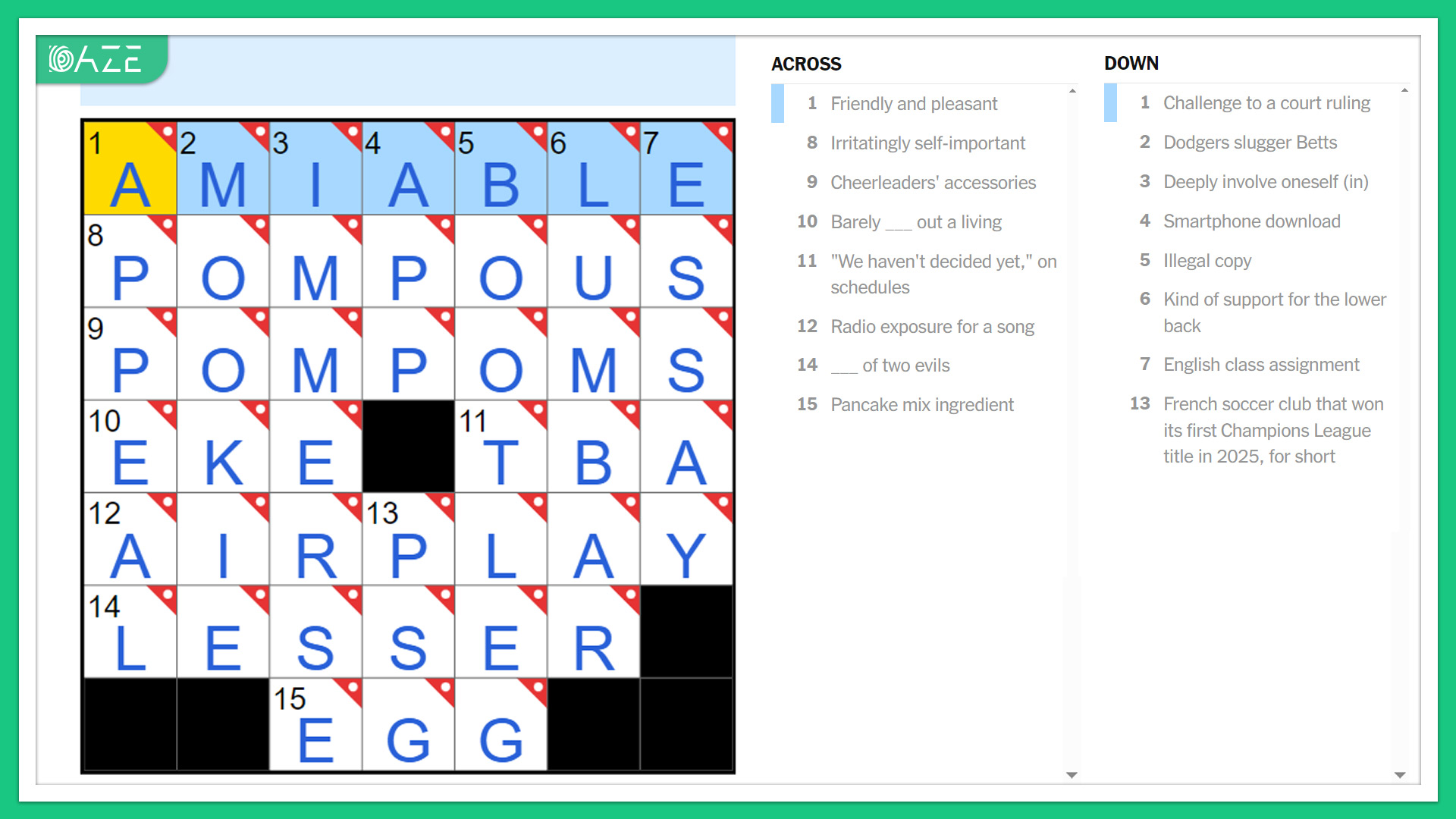 NYT Mini Analysis (Aug 9, 2025): A Puzzle of Pomp and Personality