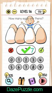Brain Test Level 56 How many eggs are there