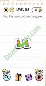 Brain Test Level 188 Find the pairs and win the game Answer