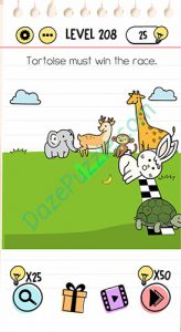 Brain Test Level 208 Tortoise must win the race
