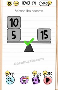Brain Test Level 371 (NEW) Balance the seesaw Answer