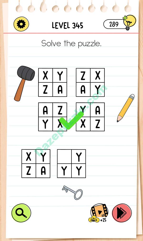 Brain Test 4 Level 345 Solve the puzzle Answer