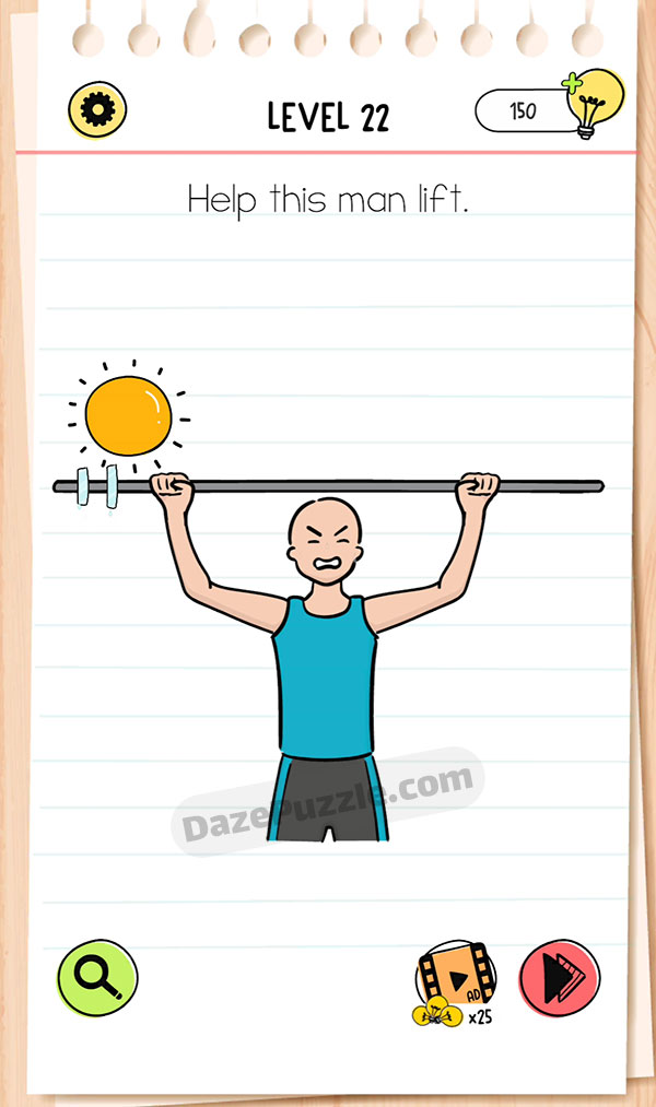 Brain Test All-Star Level 22 Help this man lift Answer