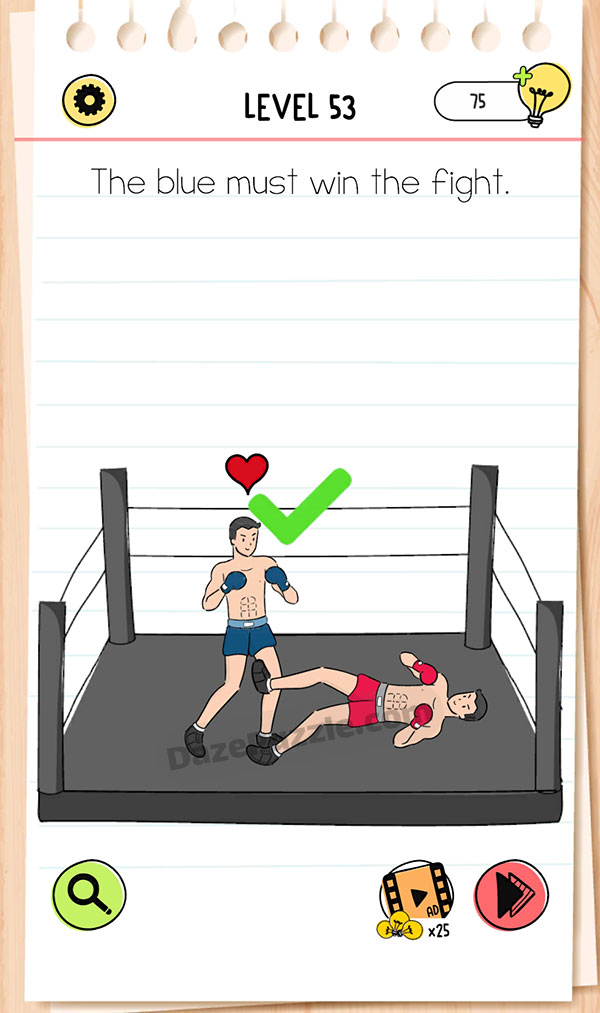 Brain Test All-Star Level 53 The blue must win the fight Answer