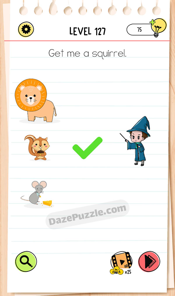 Brain Test All-Star Level 127 Get me a squirrel