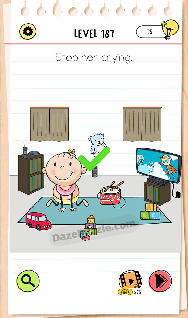 Brain Test All-Star Level 187 Stop her crying