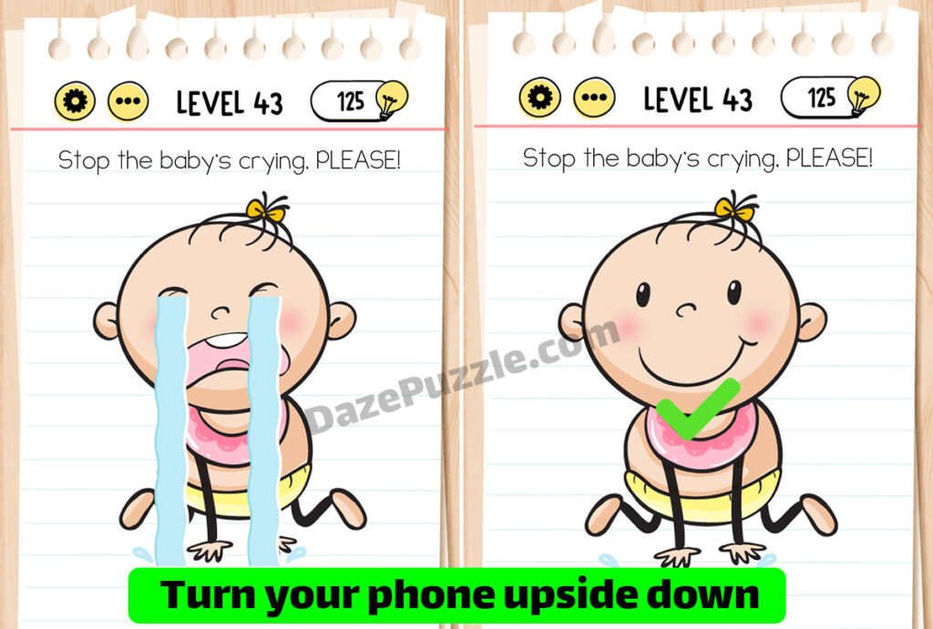 Brain Test Level 43 Stop the baby’s crying, PLEASE