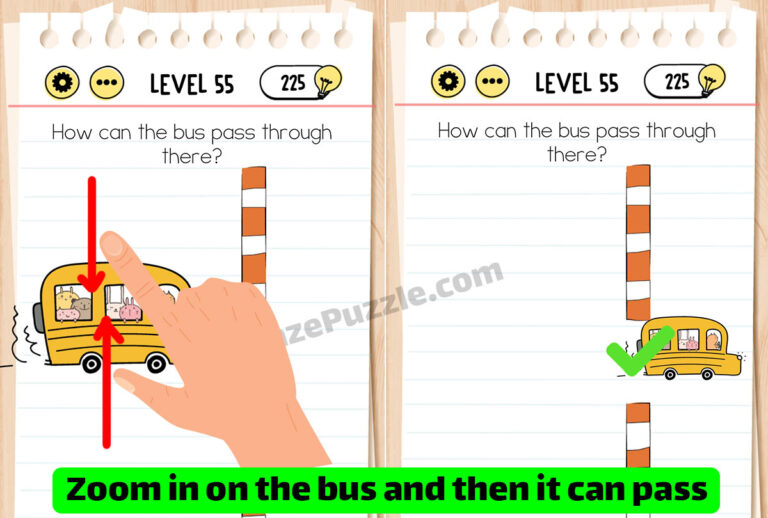 Brain Test Level 55 How can the bus pass through there