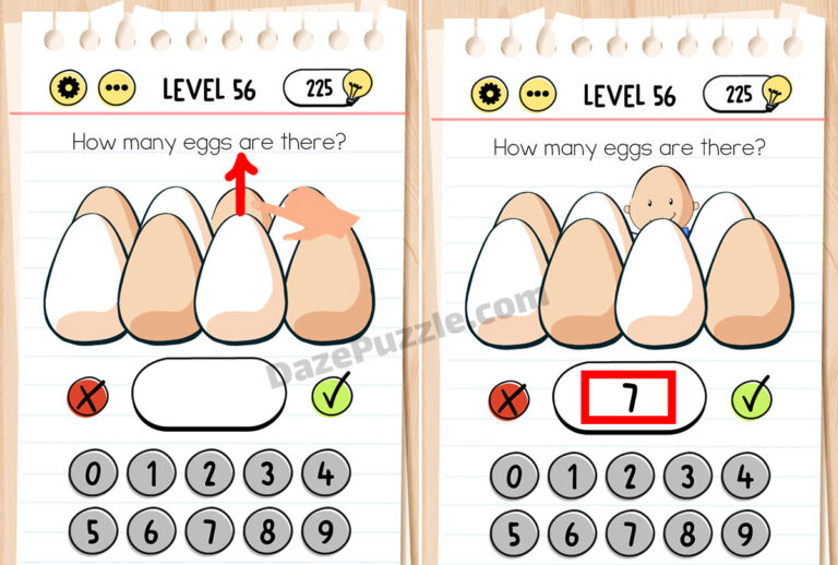 Brain Test Level 56 How many eggs are there